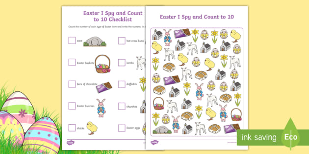 Easter I Spy and Count Activity to 10