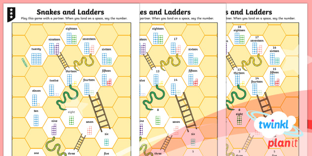 PlanIt Maths Y1 Number and Place Value Snakes and Ladders 1 to