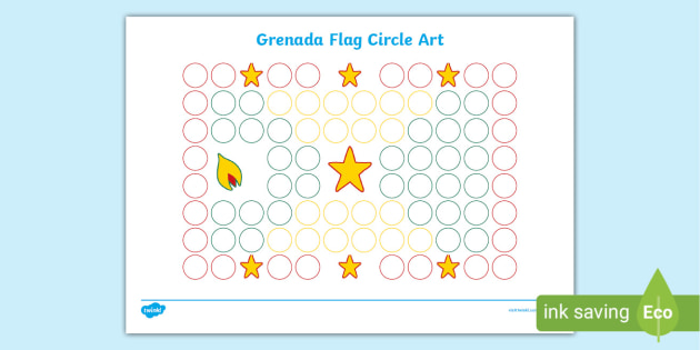 FREE! - Grenada Flag Circle Art Worksheet (teacher made)