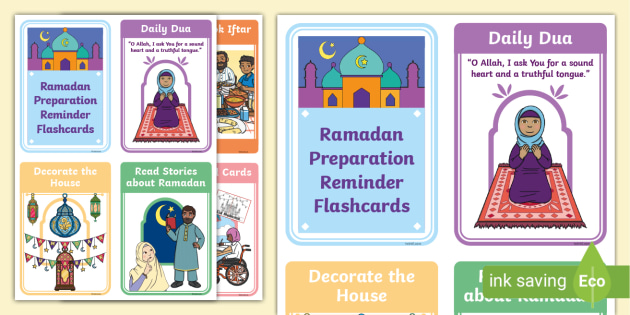 FREE! - Ramadan Preparation Reminder Flashcards | Ramadan and Eid