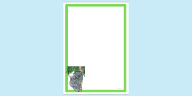 * NEW * Simple Blank Two Koalas Page Border | Page Borders | Twinkl
