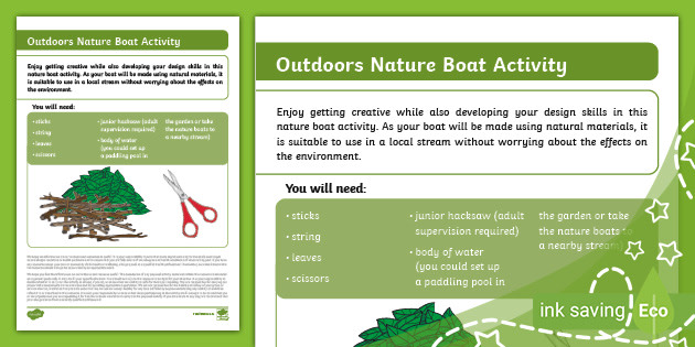 Outdoor Nature Boat Activity - Parent Resource
