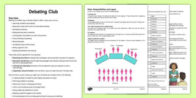 Debating Club Guidance and Plans for Teachers (teacher made)