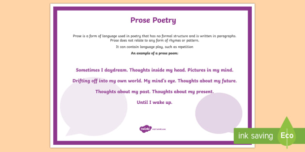 Prose Poetry A4 Display Poster-Australia (teacher made)