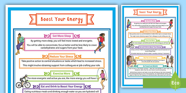 Staff Wellbeing Boost Your Energy Ideas (teacher made)