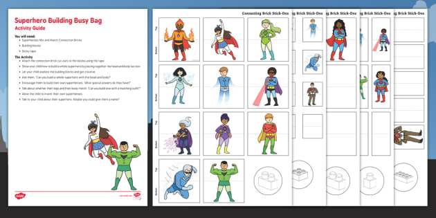 Superhero Building Activity Busy Bag and Resource Pack For Parents