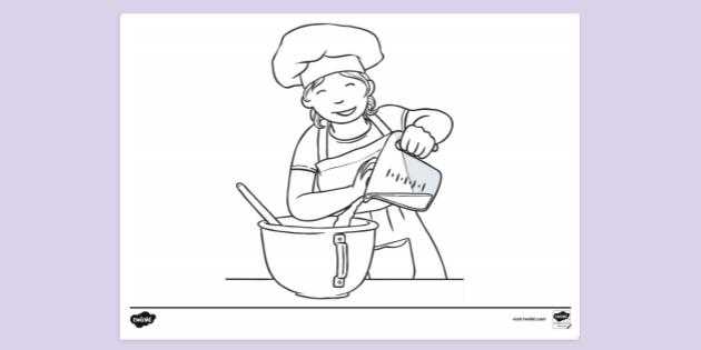 FREE! - Pouring Water In a Bowl - Colouring Sheet