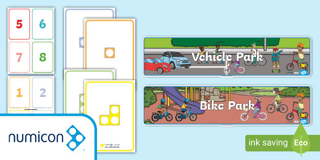 Numicon Shapes Bike Park Resource (teacher made)