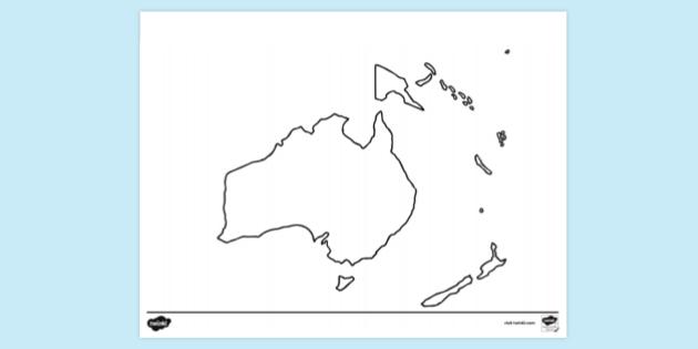Oceania Map Colouring | Colouring Sheets