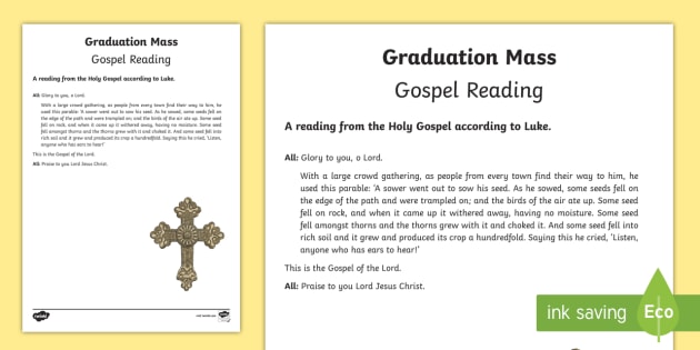 Graduation Mass Gospel Reading Print-Out