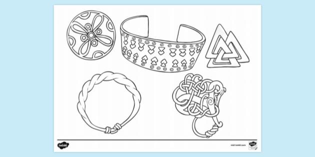 Jewellery Colouring Sheet - KS1