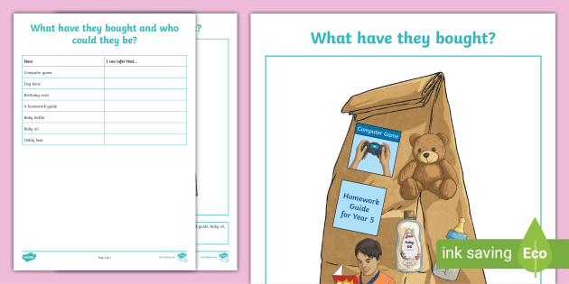 What Have They Bought? Making Inferences Activity