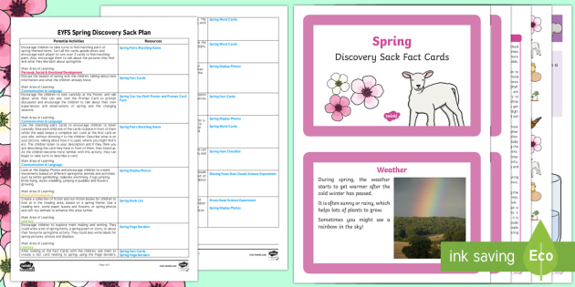 EYFS Springtime Discovery Sack Plan and Resource Pack