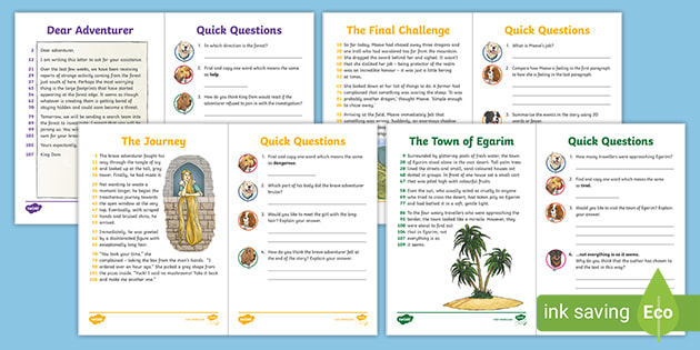 LKS2 60-Second Reads: Adventure Stories Activity Pack