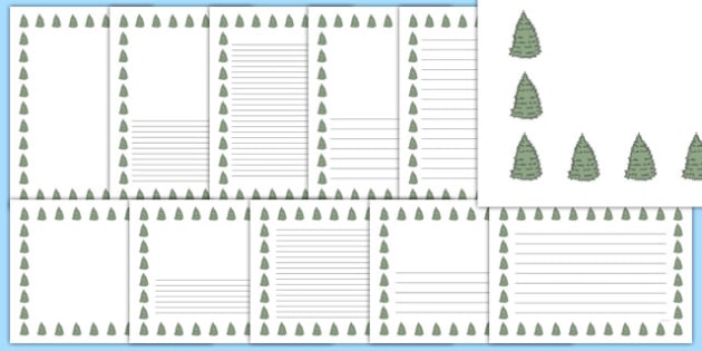 Spruce Tree Themed Page Borders (Teacher-Made)