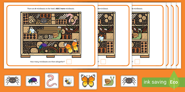 👉 Adding More Minibeasts Maths Activity (teacher made)