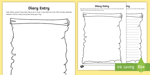 Eureka Stockade Diary Entry Worksheet (teacher made)