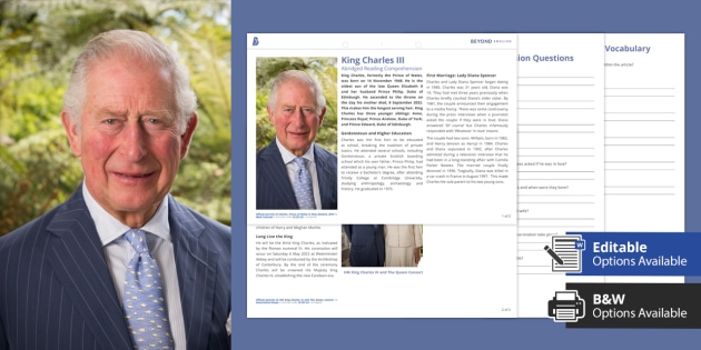 King Charles III Reading Comprehensions | twinkl.co.uk