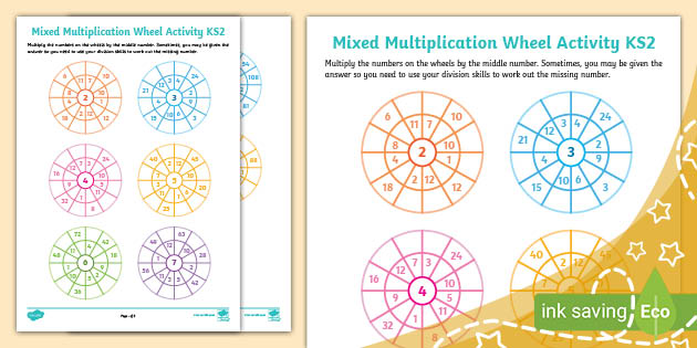 Mixed Multiplication Wheel Activity KS2 (teacher made)