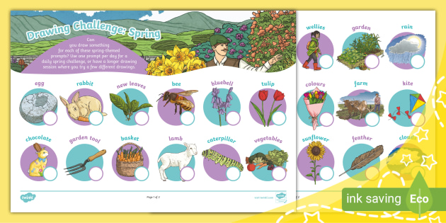 Drawing Challenge: Spring (teacher made)