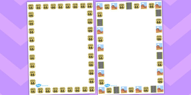 Route 66 Page Borders Portrait