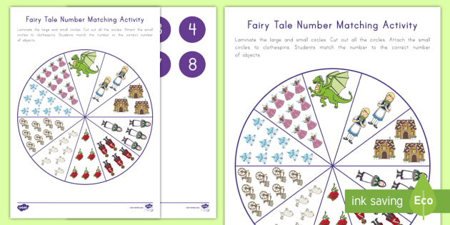 Fairy Tale Number Matching Activity (teacher made)