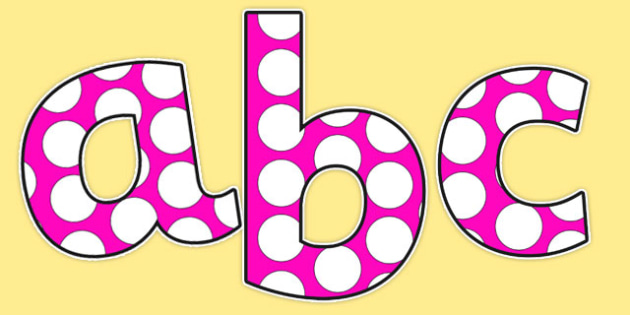 Pink and White Spots Lowercase Display Lettering