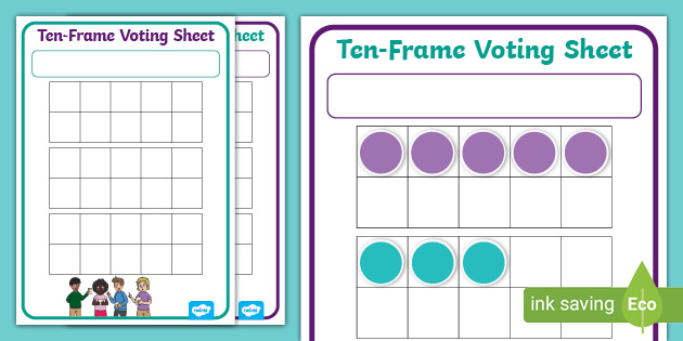 👉 Ten-Frame Voting Sheets and Coins (teacher made)