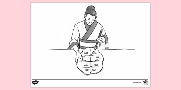 FREE! - Oracle Bone and Diviner Colouring Sheet | Colouring Sheets