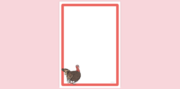 FREE! - Simple Blank Turkey Page Border for KS2 | Page Borders