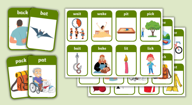 Minimal Pairs K and T Final Position Cards (teacher made)