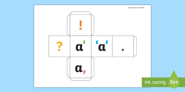 Punctuation Dice Net (teacher made)