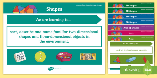 Shape Content Descriptors Display Posters - shape, 2d, 3d