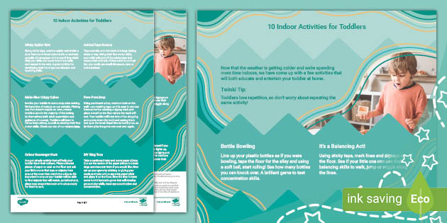 10 Indoor Activities for Toddlers (teacher made)
