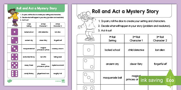 Roll and Act a Mystery Story - Dramatic Play Activity