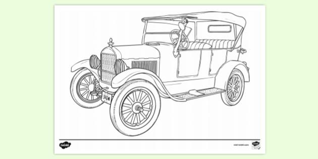 FREE! - Model T Ford Colouring Sheet | Colouring Sheets