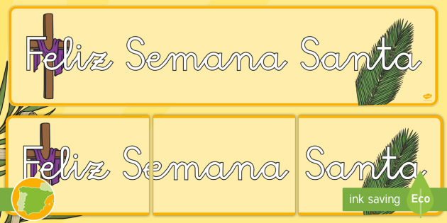 Pancarta: Feliz Semana Santa - Fiestas (teacher made)