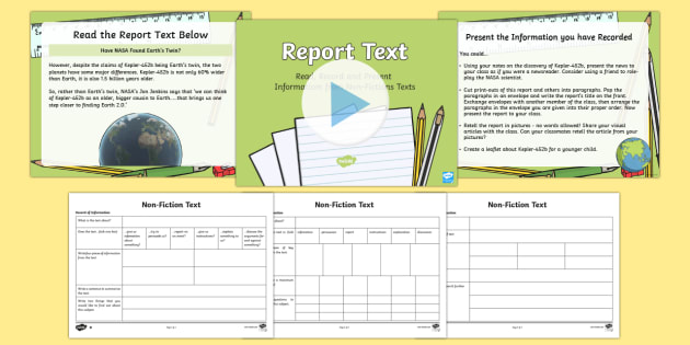 Report Text, Read, Record and Present Information Lesson Pack-Australia