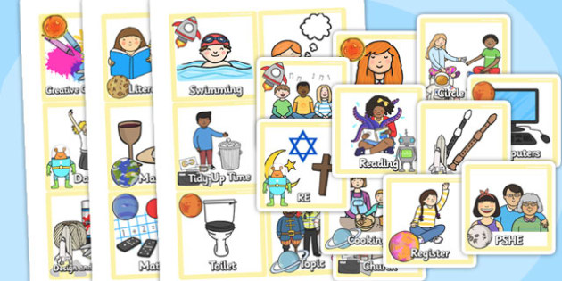 Space Themed Visual Timetable (teacher made)