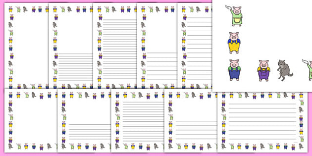 FREE! - The Three Little Pigs Page Borders (teacher made)