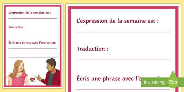 Expression of the Week Display Poster French (teacher made)