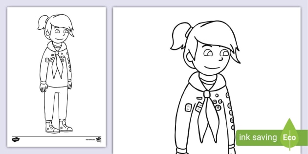* NEW * Girl Scout Colouring Activity Sheet (teacher made)
