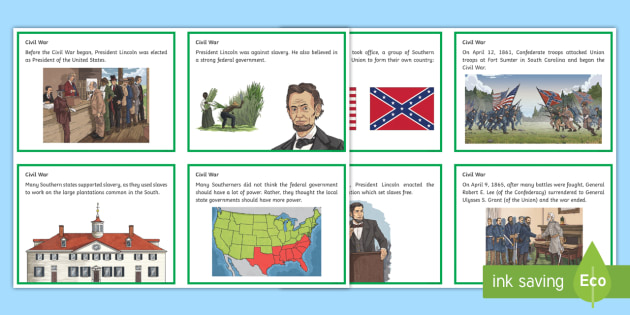 Civil War Sequencing Cards