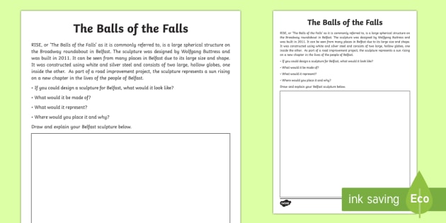 The Balls of the Falls Read and Draw Worksheet / Worksheet - World ...