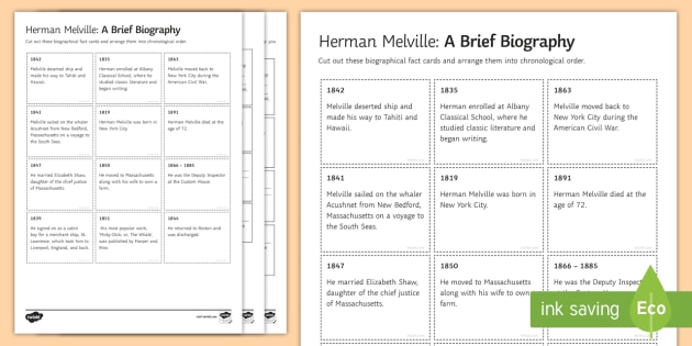 GCSE Herman Melville: A Biography Differentiated Worksheet / Worksheets