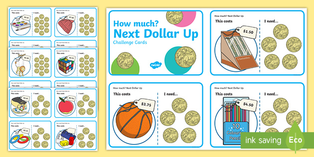 How Much? Next Dollar Up Challenge Cards (teacher made)