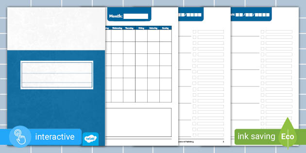 Blank Monthly Planner Booklet Template | Twinkl Busy Bees
