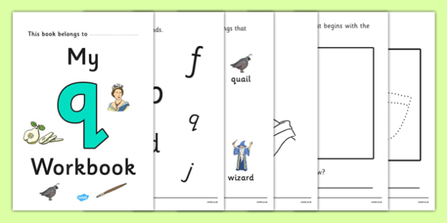 FREE! - My Workbook q lowercase - workbook, q sound, lowercase, letters