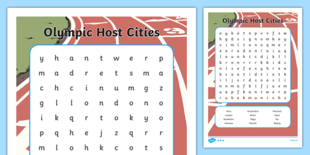 Olympic Host City Word Search