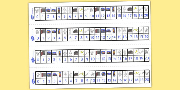 Number Track 1 to 20 to Support Teaching on Funnybones